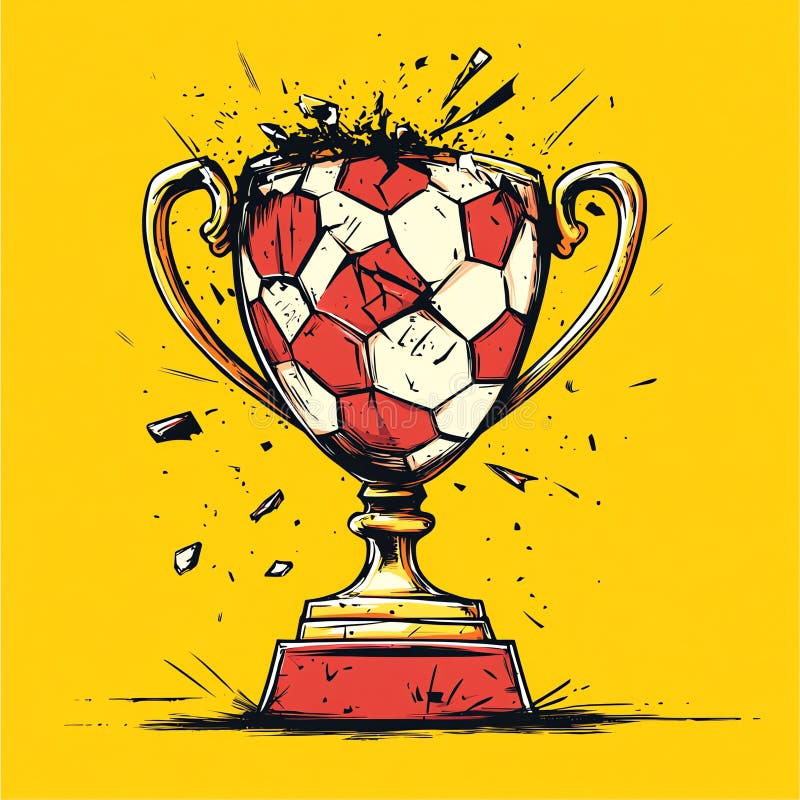 Shattered Soccer Trophy Illustration Stock Photo - Image of design ...