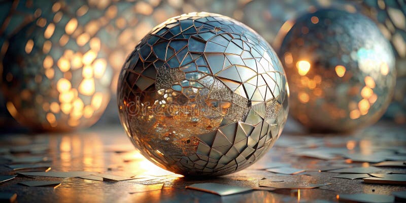 Shattered Sphere of Gleaming Facets a Study in Reflective Light and ...