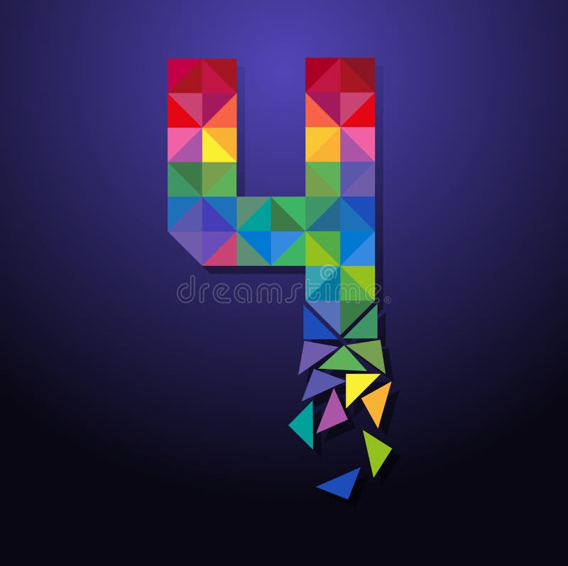 Shattered Triangle Number Eleven Stock Vector - Illustration of ...