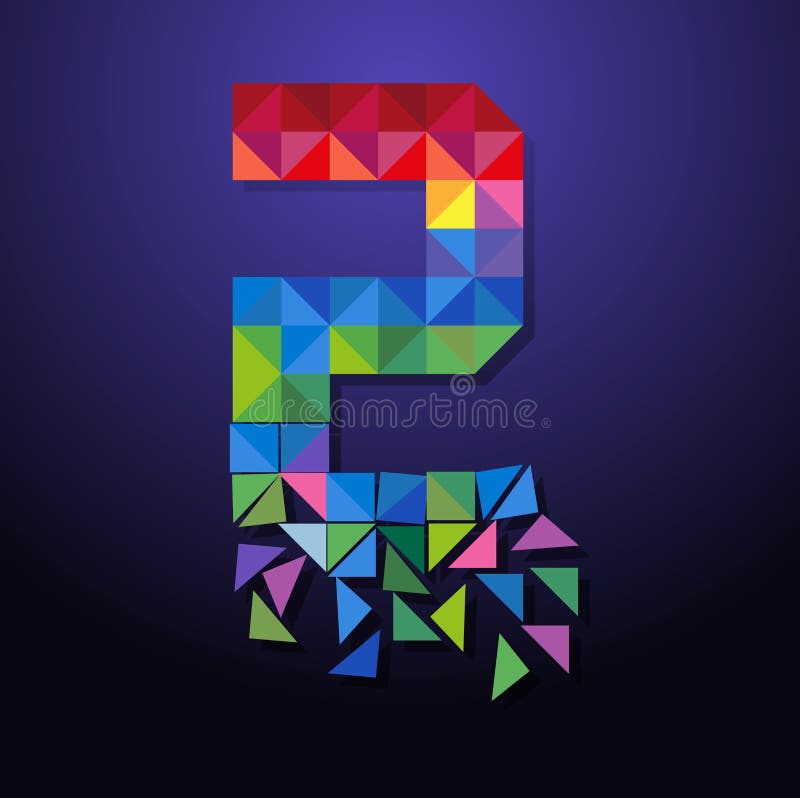 Shattered Triangle Number Eleven Stock Vector - Illustration of ...