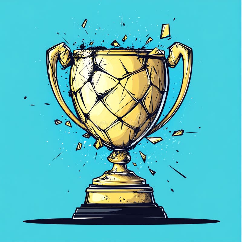 Shattered Trophy Illustration Stock Photo - Image of champion, honor ...