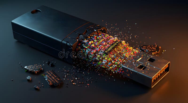 Broken USB Flash Drive: Data Loss and Digital Destruction Stock ...