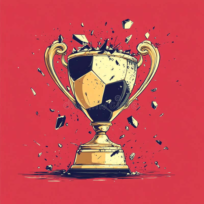 Shattered Victory Illustration: Exploding Soccer Trophy Stock Image ...