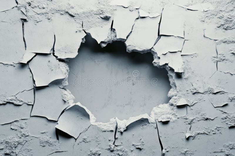 Shattered Wall with Open Space Reveals Breakthrough Stock Image - Image ...