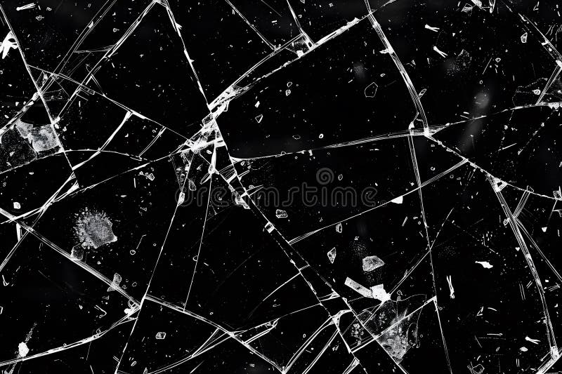 Shattered White Glass on Black Background Flat Lay Stock Illustration ...