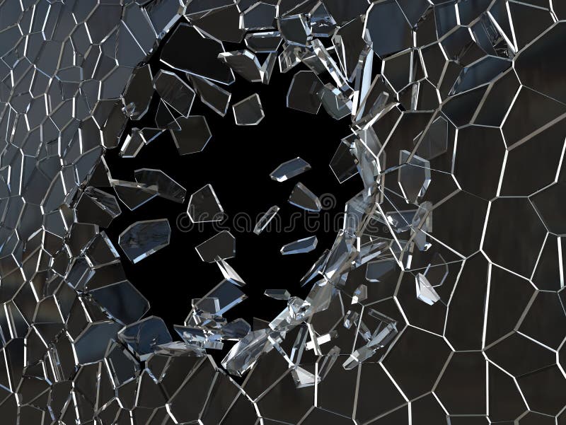 Shattered Window Panel - Glass Pieces Stock Illustration - Illustration ...