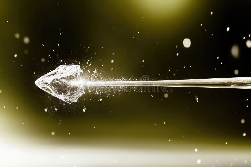 Shattering Crystal in Motion with Sparkling Particles on a Green ...