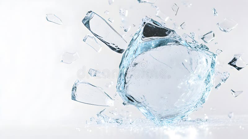 Shattering Glass Sphere - Exploding Crystal Fragments Stock ...