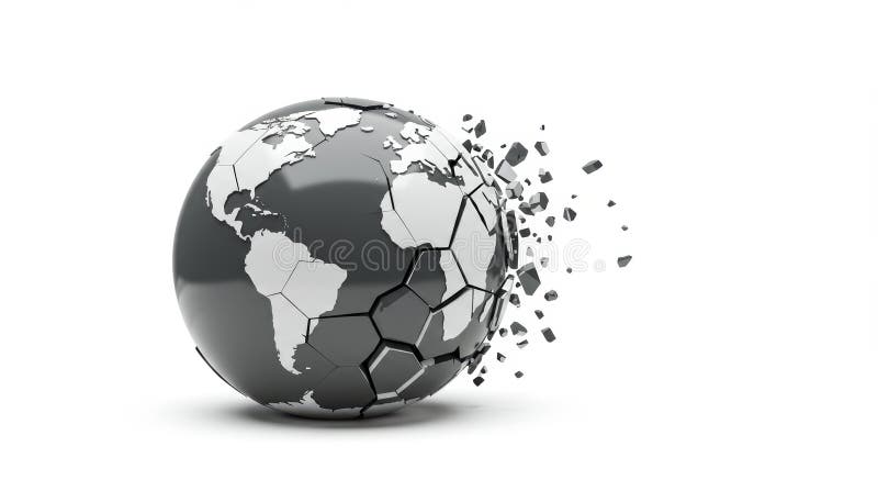 Shattering Globe stock illustration. Illustration of drawing - 383241661