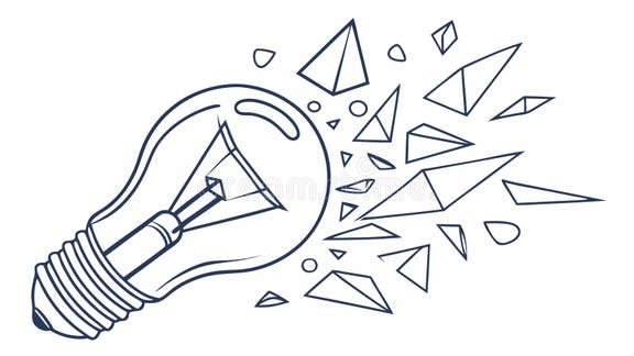 Shattering Light Bulb, Broken Idea, Failed Innovation, Vector Design ...