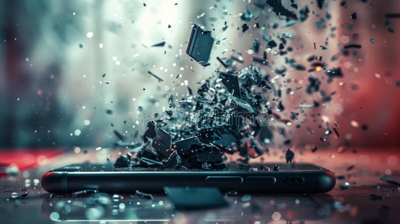 Shattering Smartphone Screen: Modern Pandora S Box Stock Photo - Image ...