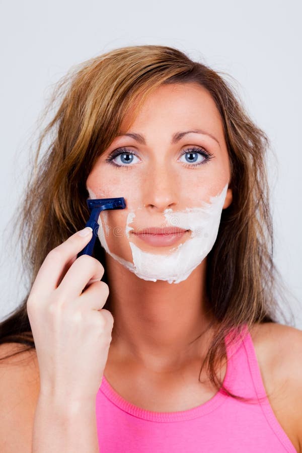 Face Shave Depilation Woman Stock Image - Image of female, depilatory ...
