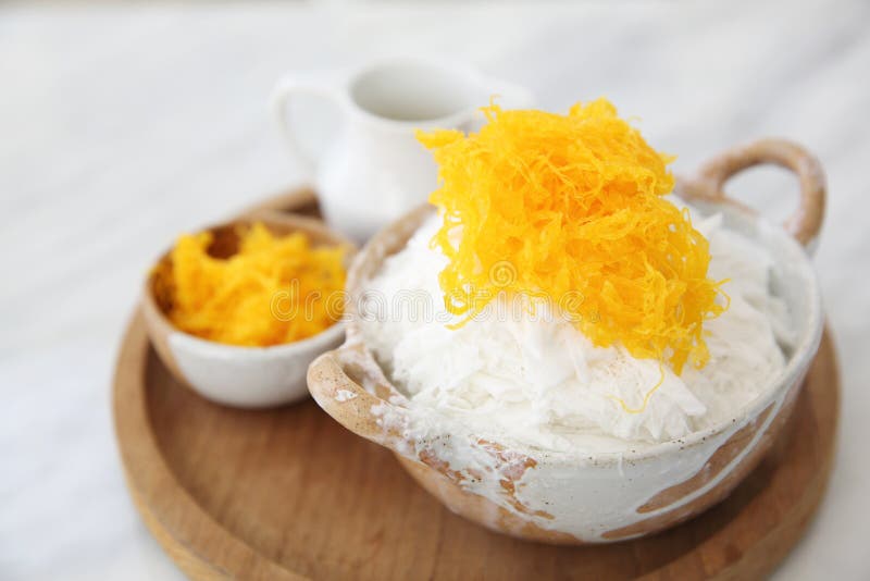 Shaved Ice with Milk and Coconut Stock Image - Image of bowl, fresh ...