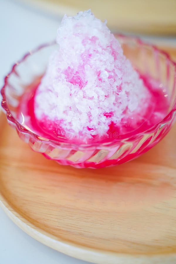 Shaved Ice with Red Sweet Syrup Stock Photo - Image of milk, cuisine ...
