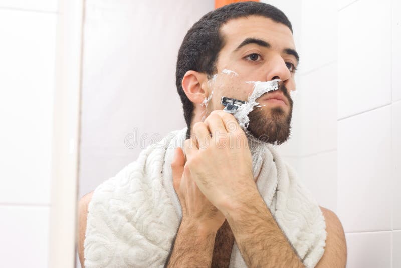 Shaving stock photo. Image of looking, health, shave - 12507976