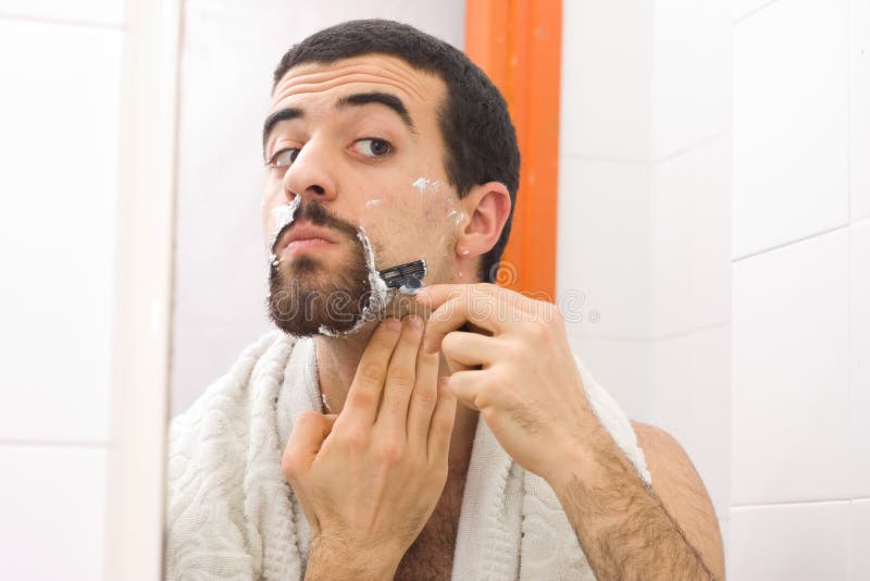 Shaving stock photo. Image of looking, health, shave - 12507976