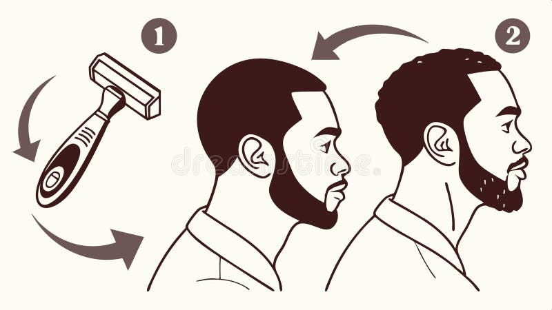 Shaving Guide Steps, Grooming and Personal Care Instructions Vector ...
