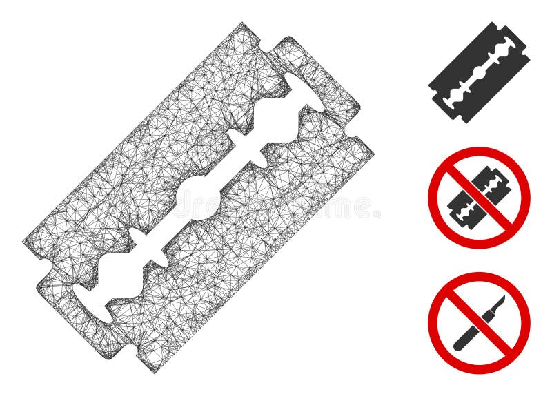 No Razor Blade Vector Mesh 2D Model and Triangle Mosaic Icon Stock ...