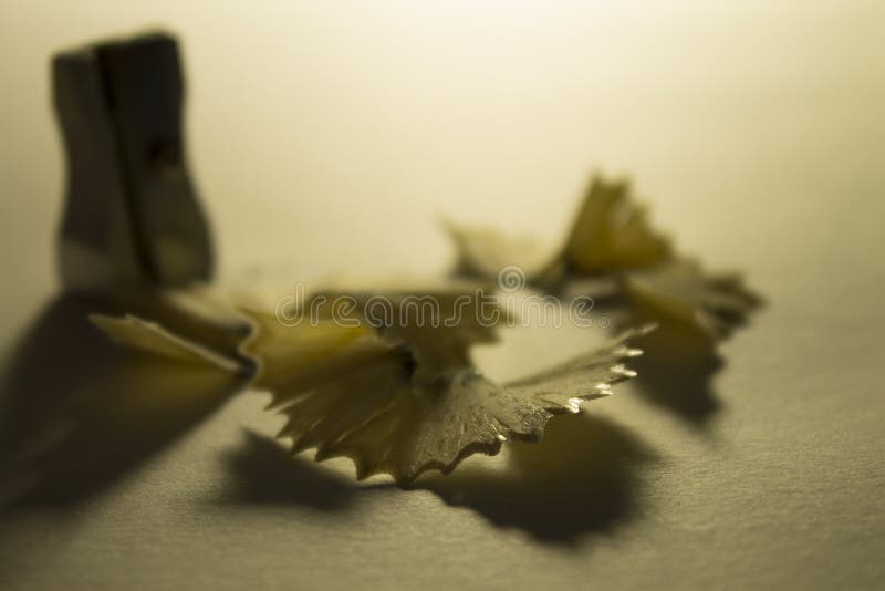 Shavings from a Pencil and a Pencil Sharpener in a Backlight Stock ...