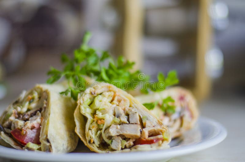 Shawarma at home stock photo. Image of ingredient, copy - 213476756