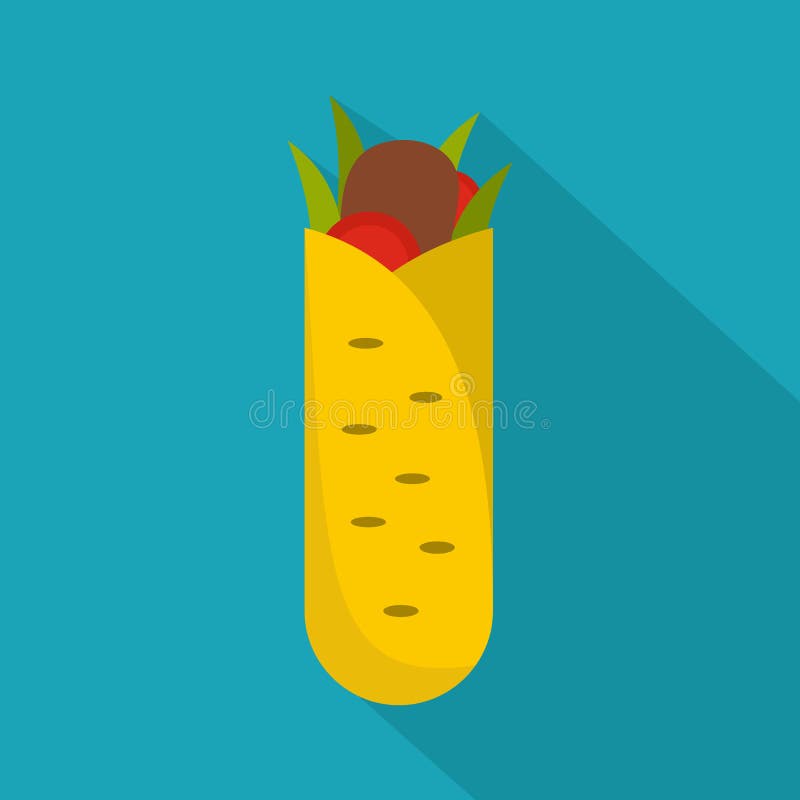 Shawarma icon, flat style stock illustration. Illustration of design ... Shawarma icon, flat style stock illustration. Illustration of design ...