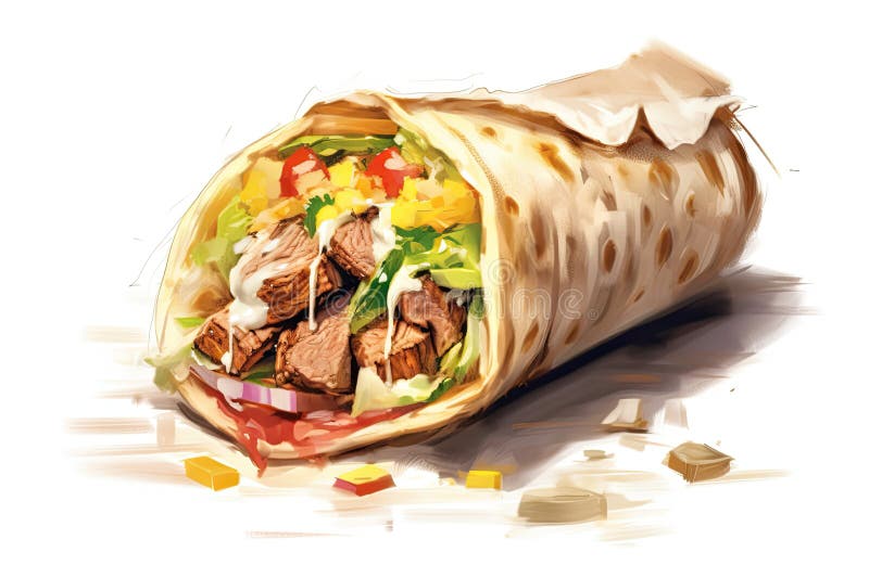 Shawarma Illustration - Made with Generative AI Tools Stock ...