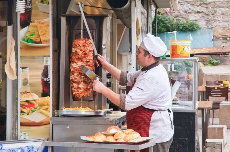 Shawarma. Istanbul. Turkey editorial photo. Image of cooking - 46899496