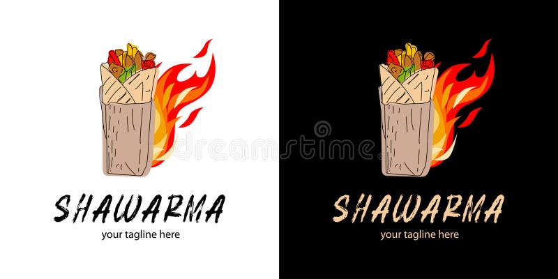 Shawarma Logo for Restaurants and Markets Stock Vector - Illustration ...