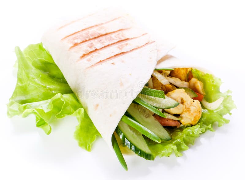 Shawarma in pita bread stock image. Image of chicken - 61789361