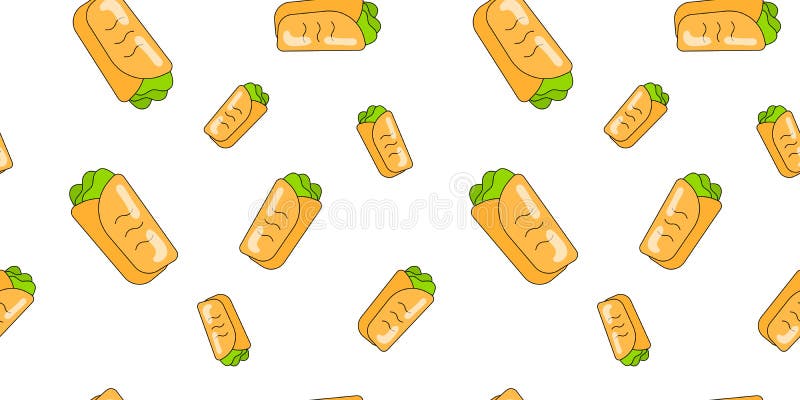 Shawarma Seamless Pattern. Vector. Stock Vector - Illustration of kebap ...