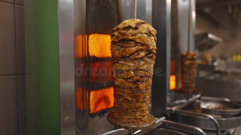 Shawarma spit. stock footage. Video of grill, arab, shawarma - 313292664