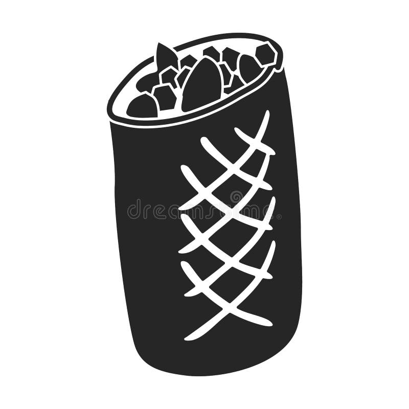 Shawarma Vector Icon.Black Vector Icon Isolated on White Background ...