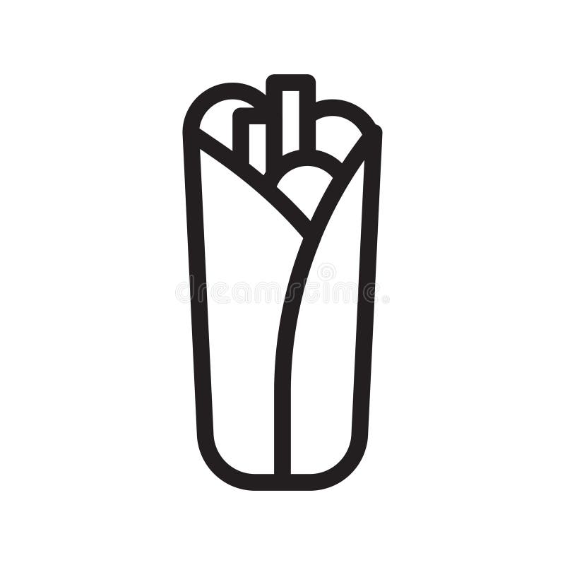 Shawarma Thin Line Vector Icon Stock Illustration - Illustration of ...