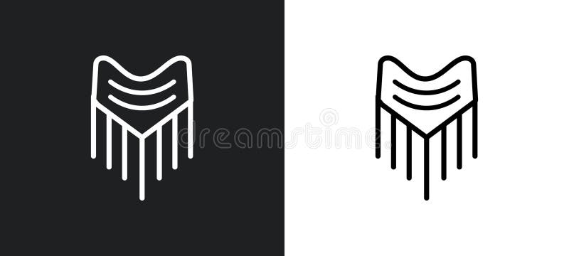 Shawl Outline Icon in White and Black Colors. Shawl Flat Vector Icon ...