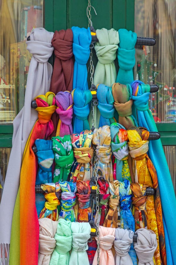 Shawl Scarves Knots stock photo. Image of hangers, exterior - 272303478