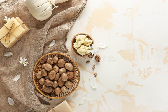 Composition with Shea Butter on Table Stock Image - Image of copy ...
