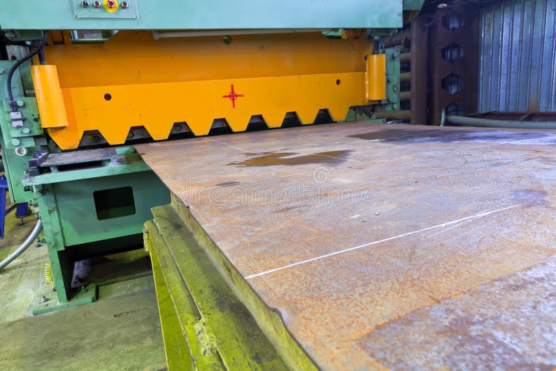 Worker Operating Guillotine Shears Stock Image - Image of equipment ...
