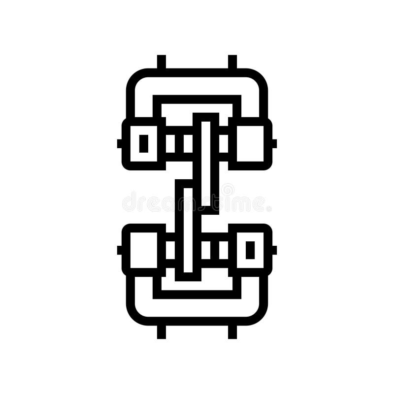 Shear Testing Materials Engineering Line Icon Vector Illustration Stock ...