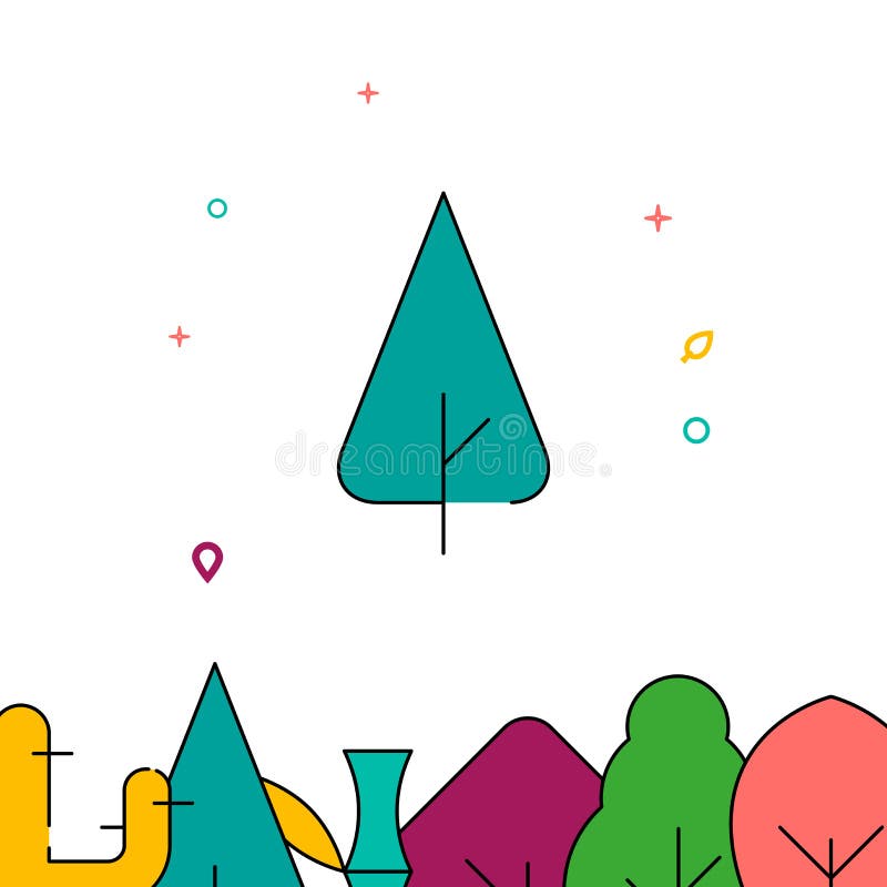 Sheared Triangle Park Tree Filled Line Icon, Simple Vector Illustration ...