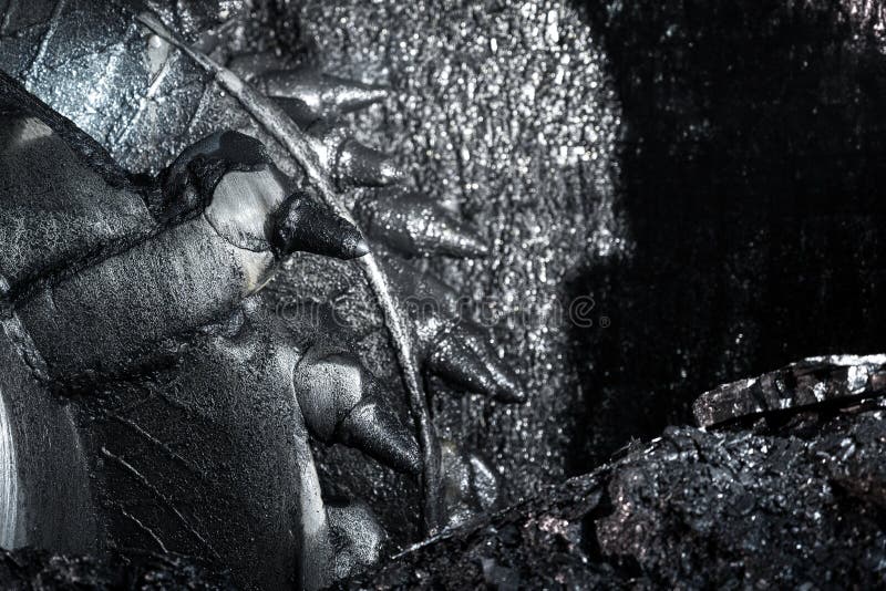 Shearer Drill Head in a Coal Mine Stock Image - Image of factory, shaft ...