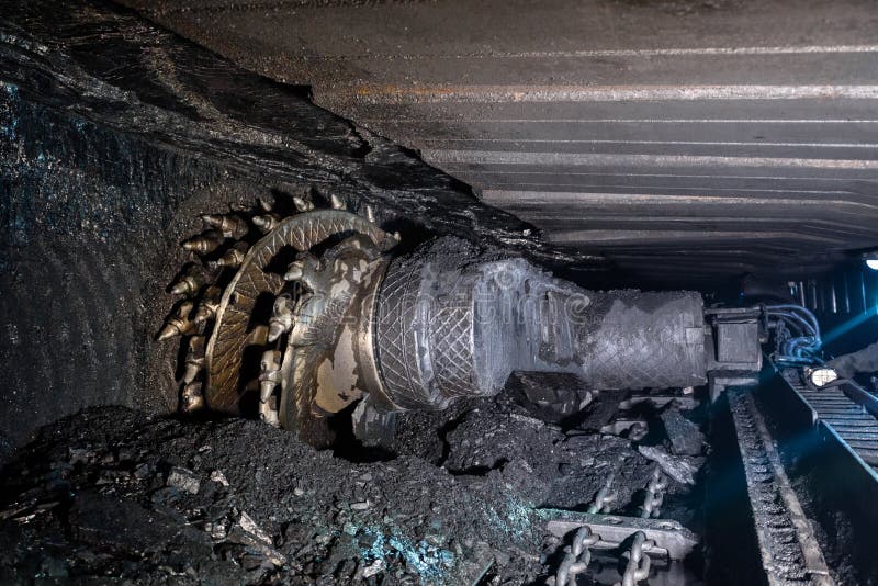 Shearer Drill Head in a Coal Mine Stock Image - Image of equipment ...