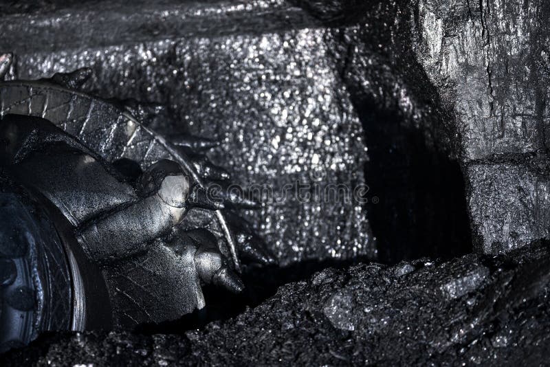 Shearer Drill Head in a Coal Mine Stock Image - Image of coal, geology ...