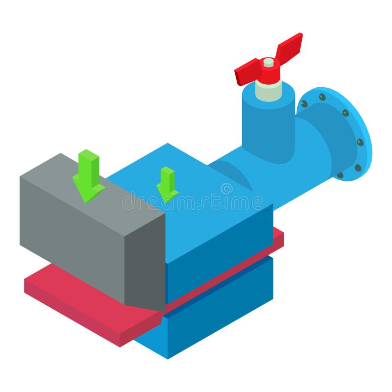 Shearing Process Icon Isometric Vector. Automatic Hydraulic Press ...