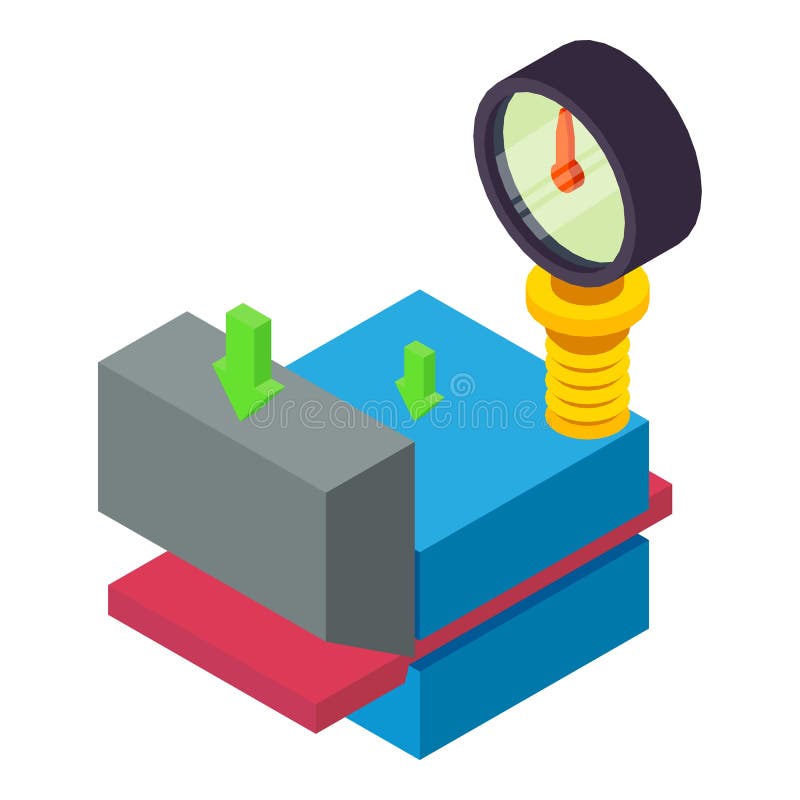 Shearing Process Icon Isometric Vector. Automatic Hydraulic Press ...