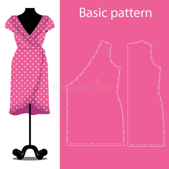 Sheath Dress Basic Sewing Pattern Stock Vector - Illustration of ...