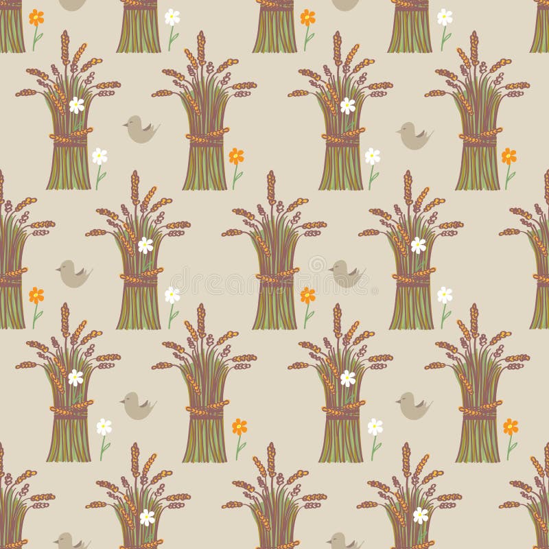 Sheaves of Ripe Harvested Wheat Stock Vector - Illustration of wheat ...