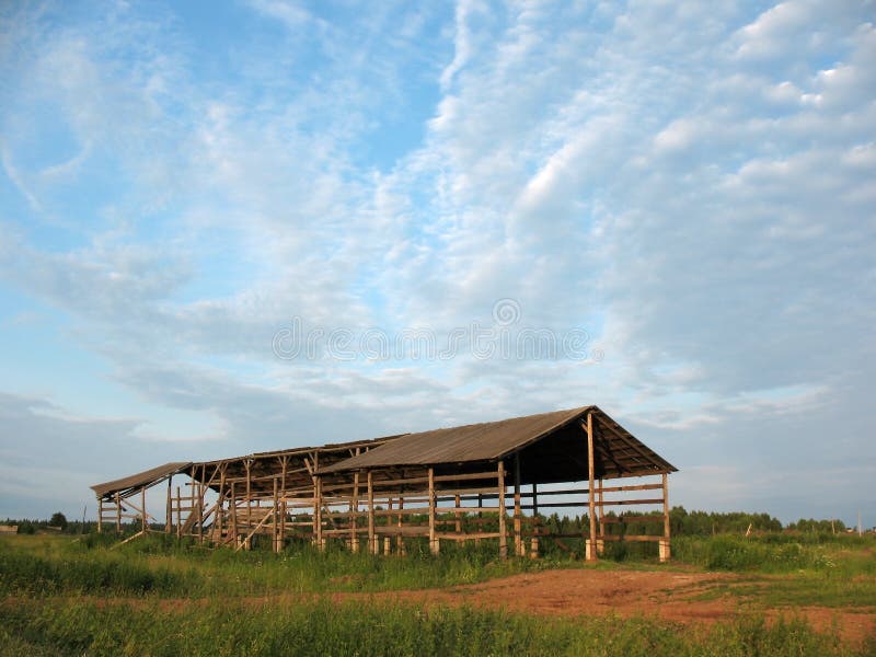 Shed for drying hay stock image. Image of field, rustic - 22712615