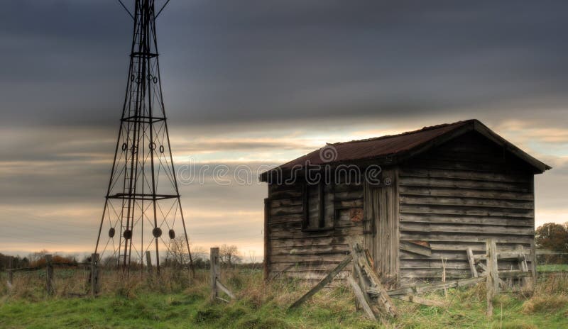 Shed by night stock image. Image of skyscape, worn, evening - 1530637