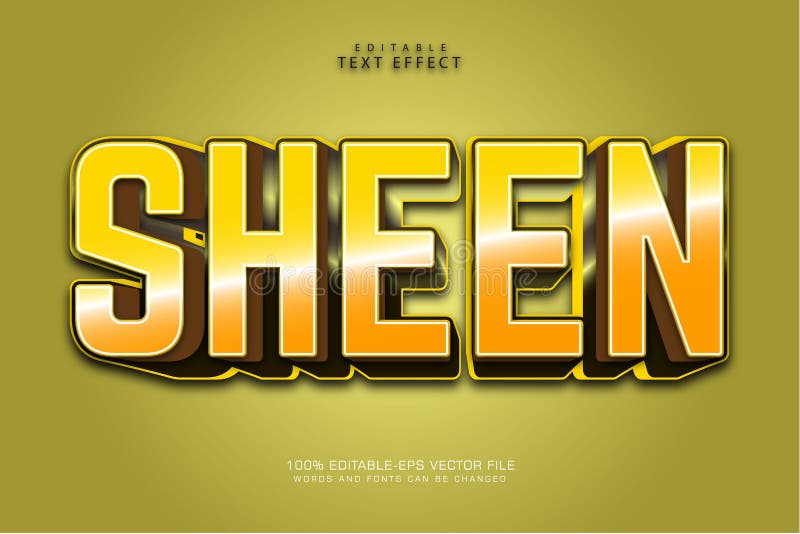 Sheen Editable Text Effect 3 Dimension Emboss Modern Style Stock Vector ...