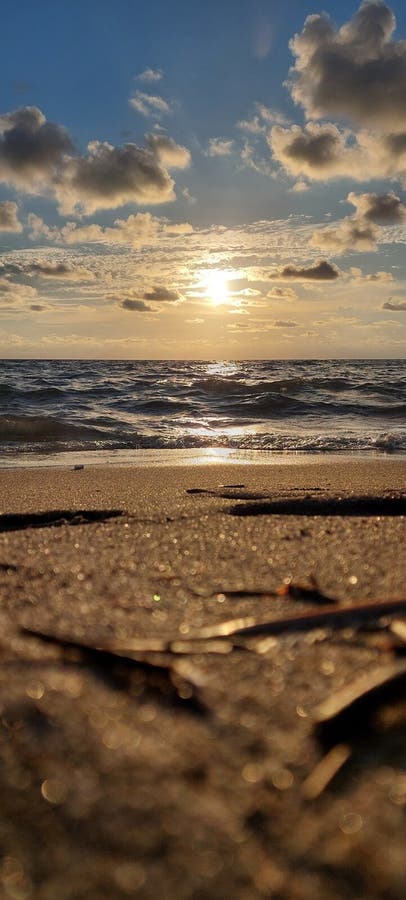 Sheen of sand on the beach stock photo. Image of evening - 269800840